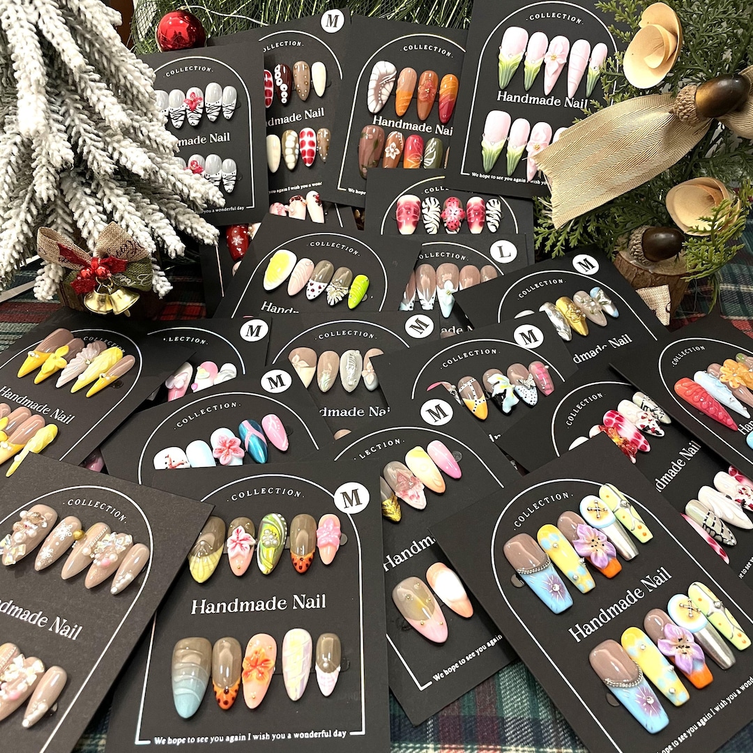 3 Sets Press on Nail Blind Box • Mystery Boxes/ Flower Nails/ Spring ...