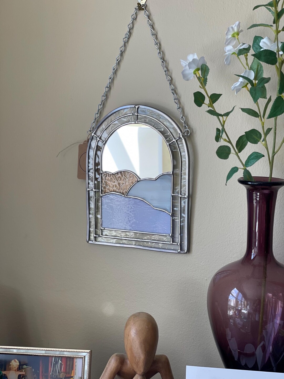 Cloud Arch Stained Glass Mirror | Dreamy Stained Glass Home Decor - Etsy