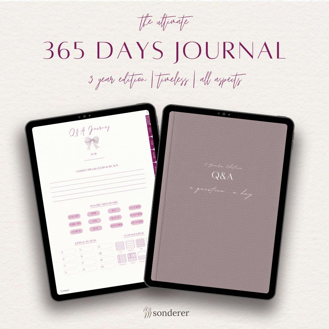PINK | Q&A Digital Journal | iPad Planner | Goodnotes Planner | 365 ...