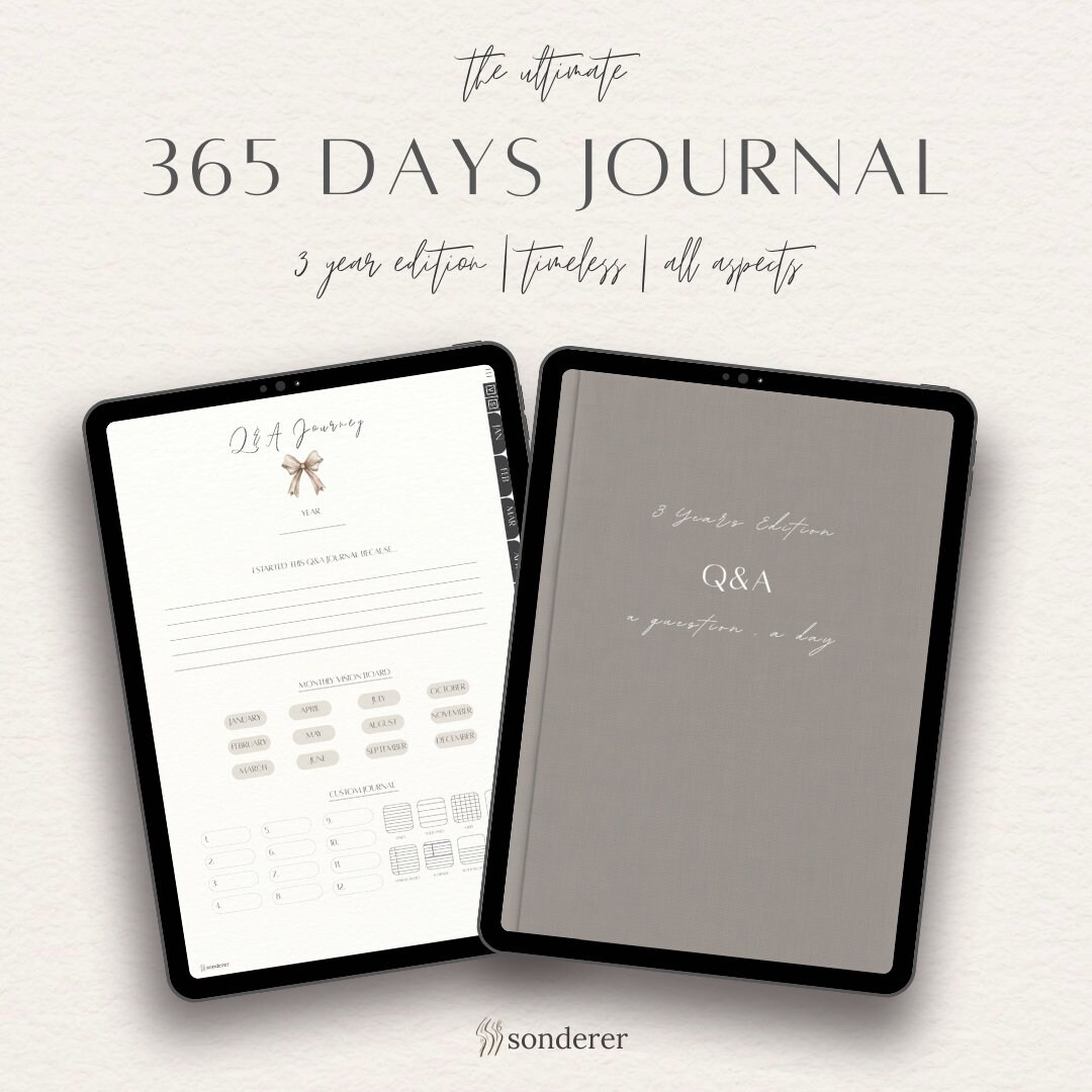 Q&A Digital Journal | 365-day Undated Reflection Planner (PDF) - Etsy