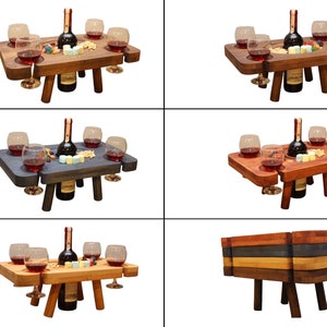 Wooden Wine and Snack Serving Tray, Breakfast Serving Table, Wine ...