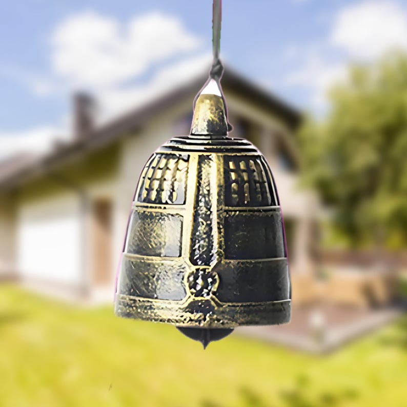 Wind Chime Authentic Cast Iron Temple Bell, Japanese Feng Shui Copper ...