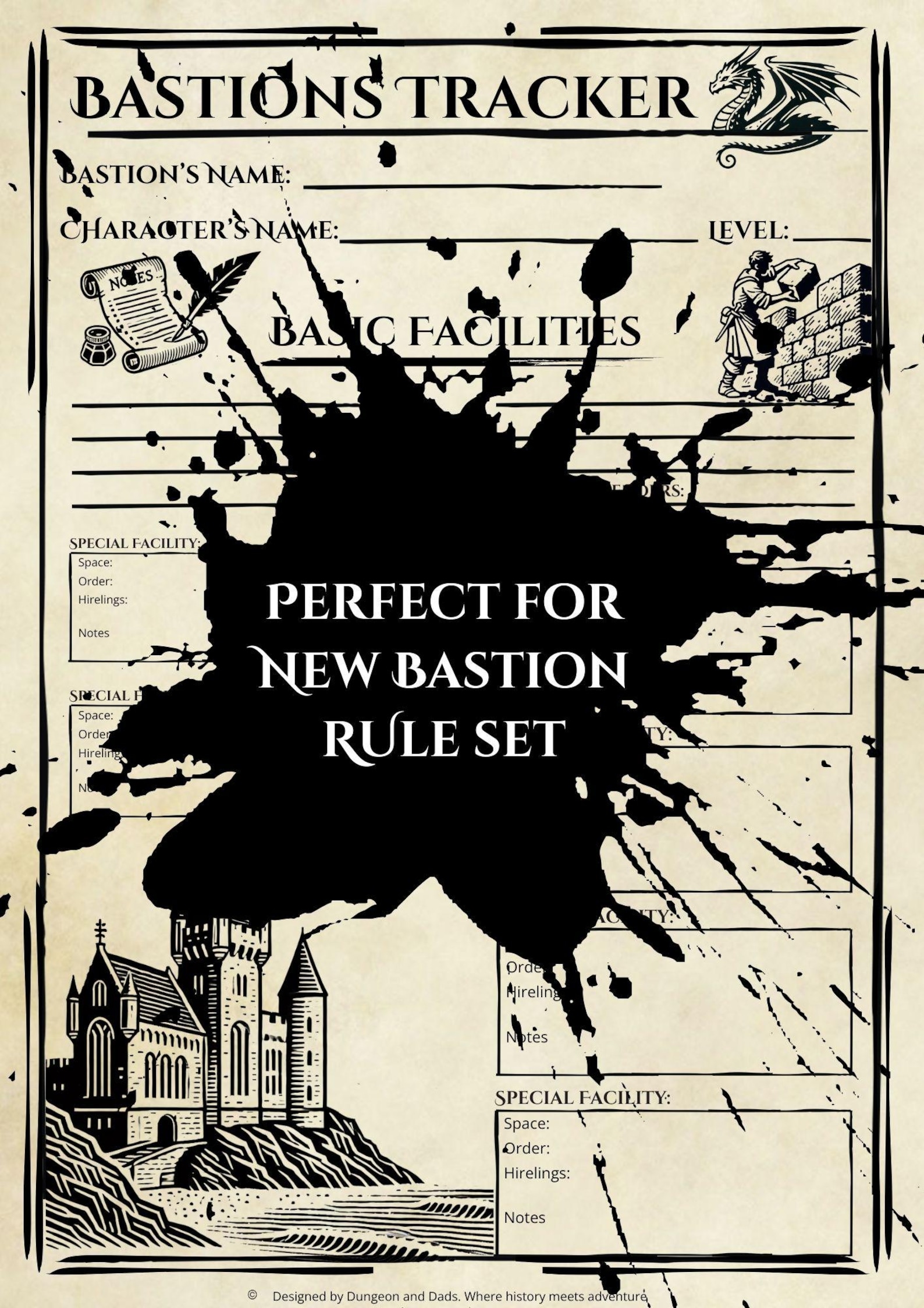 D&D 5e Bastion Management Cheat Sheet: Stronghold Reference (PDF) - Etsy