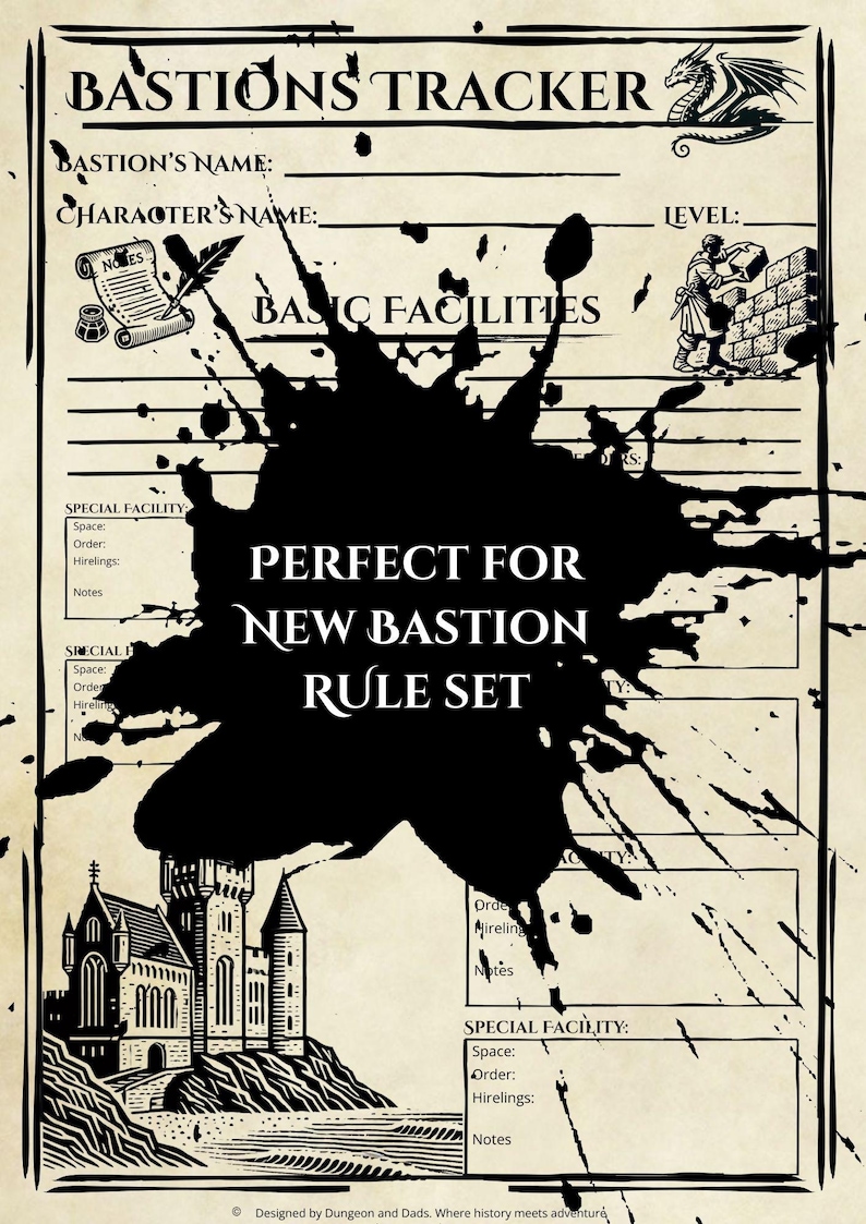 D&D 5e Bastion Management Cheat Sheet: Stronghold Reference (PDF) - Etsy UK