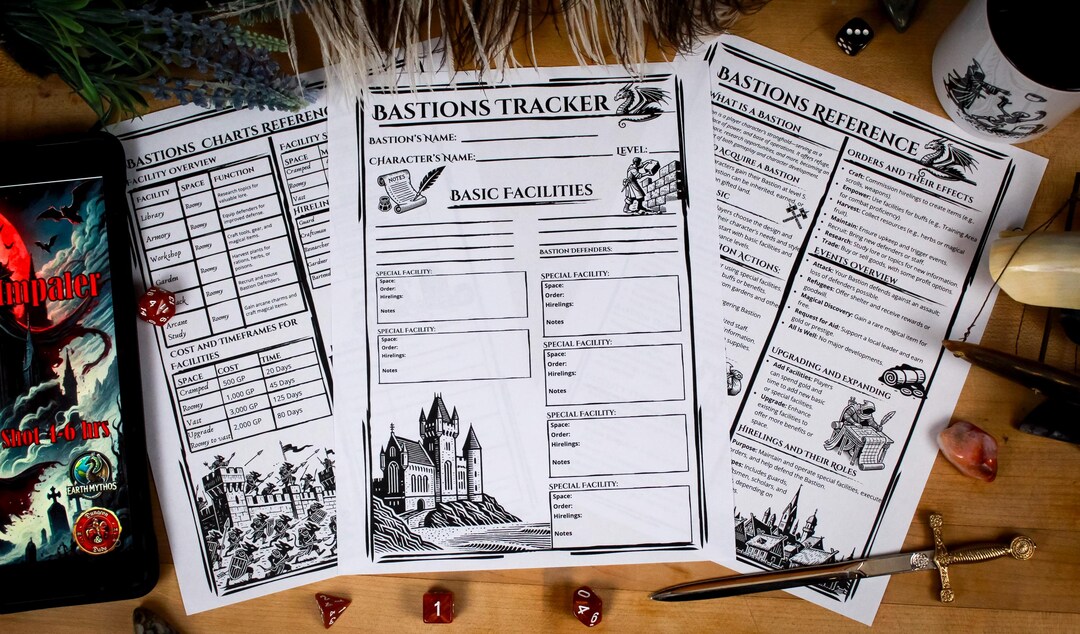 D&D Bastion Cheat Sheet – Streamline Your Stronghold Management! 2025 - Etsy