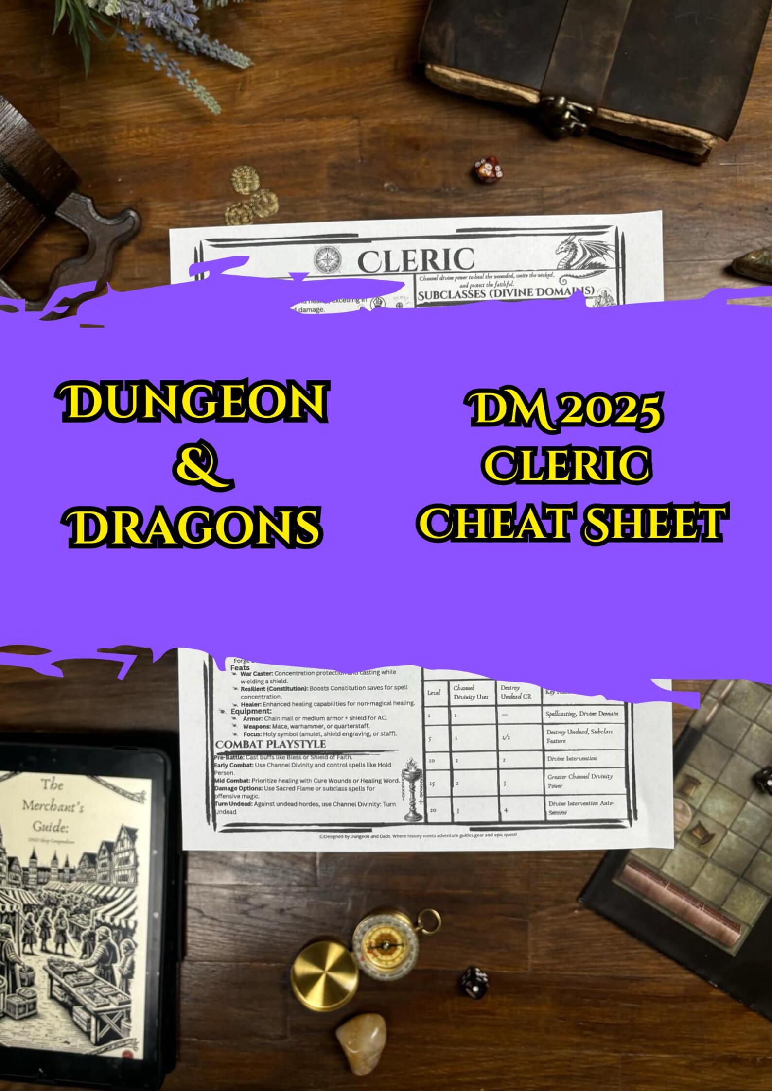 Cleric Class Codex – Dungeons & Dragons 5e Cheat Sheet SRD Compliant - Etsy