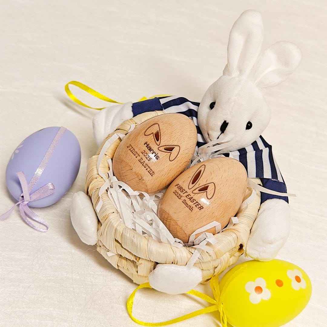 Personalized Musical Wooden Easter Egg Shakers, Engraved Egg Shaker ...