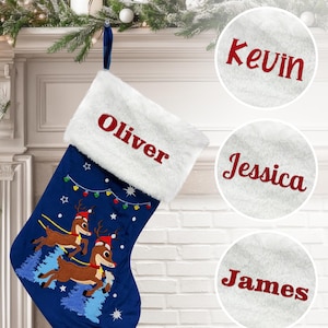 Personalized Christmas Stockings, Custom Blue Velvet Stocking ...