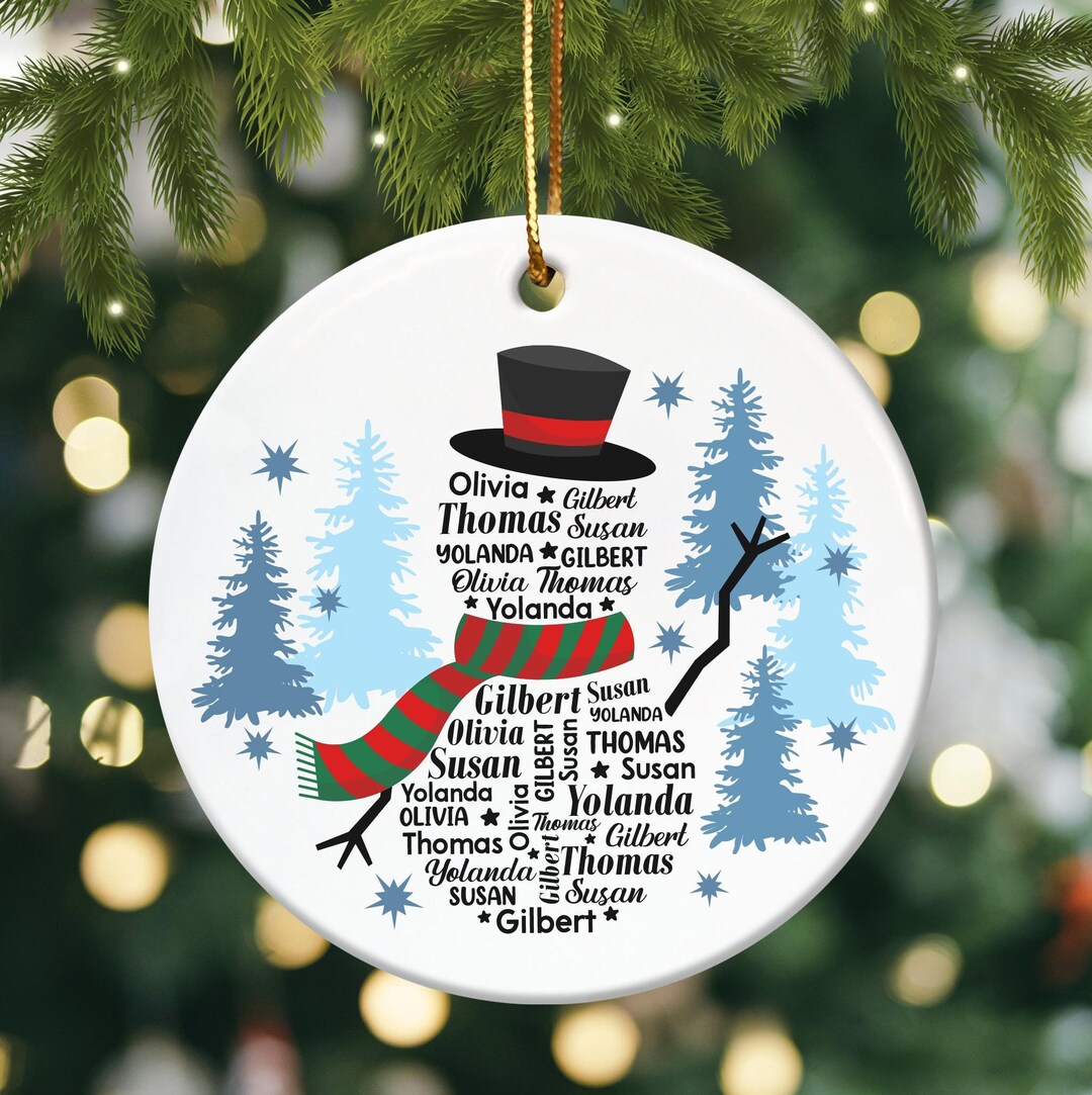 Personalized Snowman Ornament: Custom Family Name Christmas Keepsake - Etsy