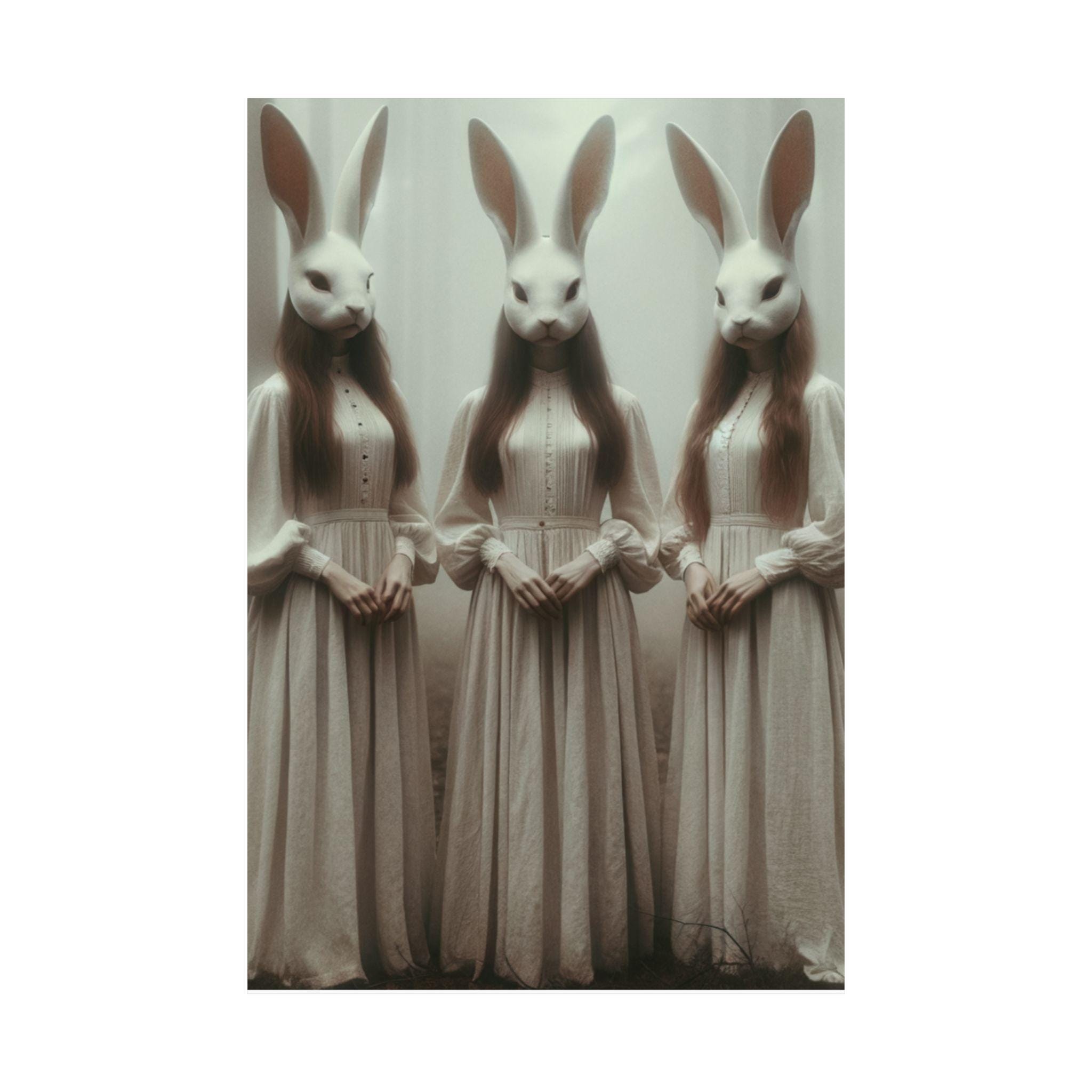 White Rabbit Witches Poster Scary Haunted Home Decor Halloween Party ...