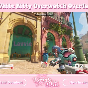 White Kitty Overwatch Overlay for Twitch & Youtube HAND DRAWN - Etsy