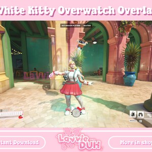 White Kitty Overwatch Overlay for Twitch & Youtube HAND DRAWN - Etsy