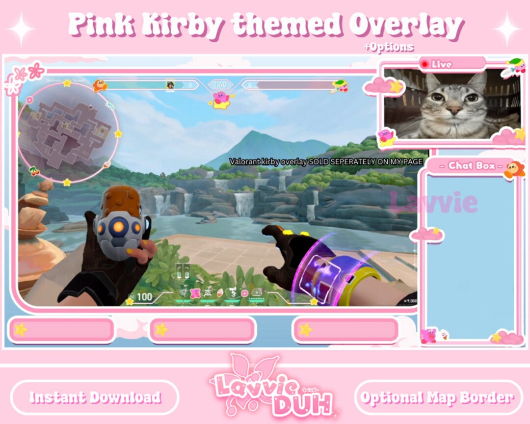 Pink Kirby Inspired Overlay for Twitch/youtube + Options - Etsy