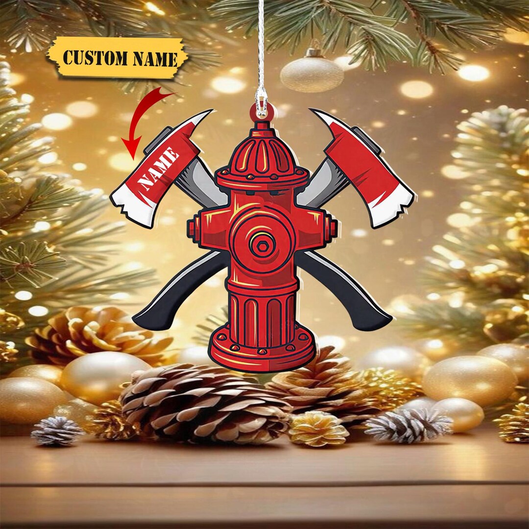 Personalized Firefighter Acrylic Ornament 2D, Gifts for Firefighter ...