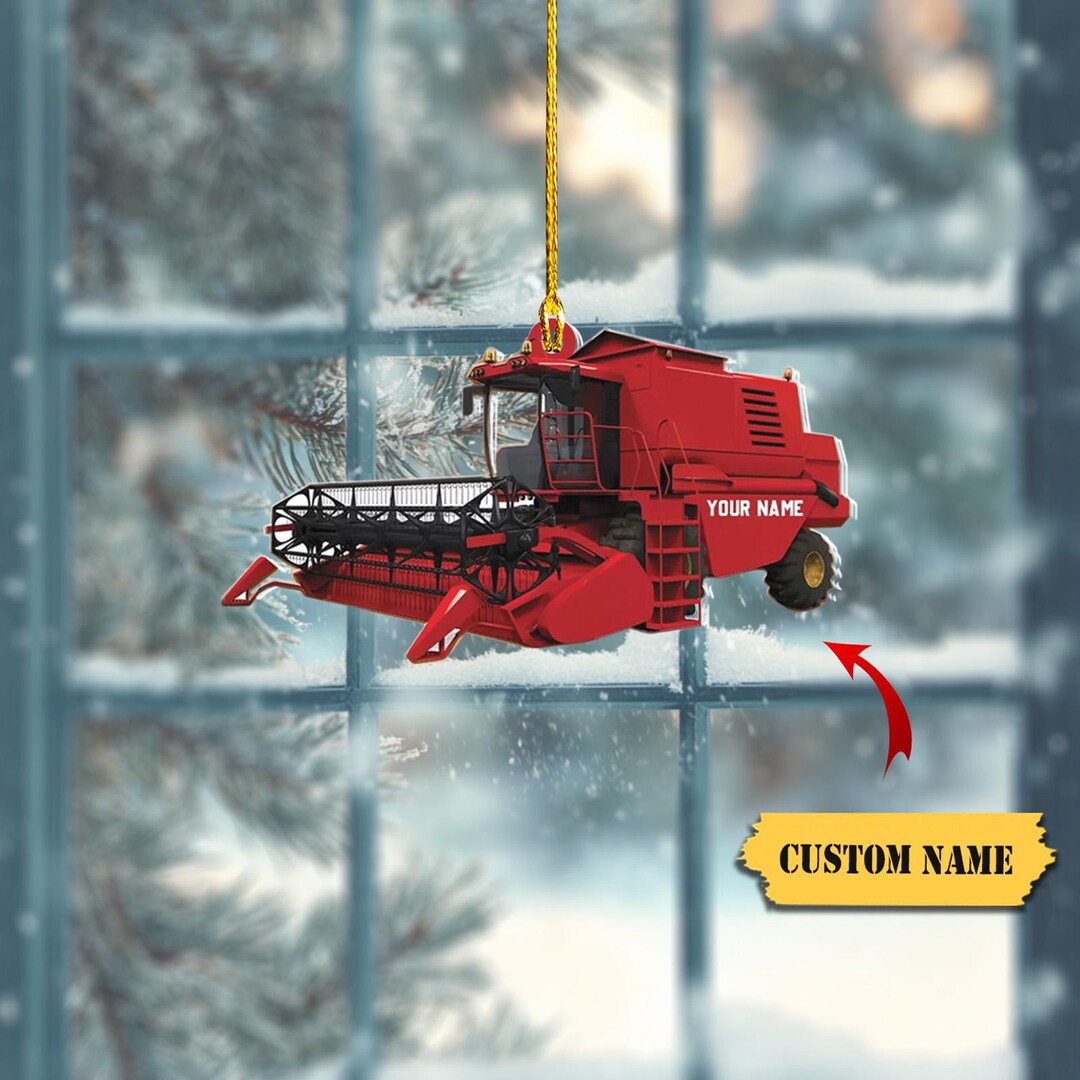 Personalized Christmas Combine Harvester Ornament 2D, Christmas ...