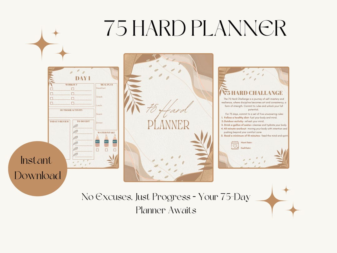 Digital 75 Hard Planner Templates Track Your 75-day Challenge With Ease ...