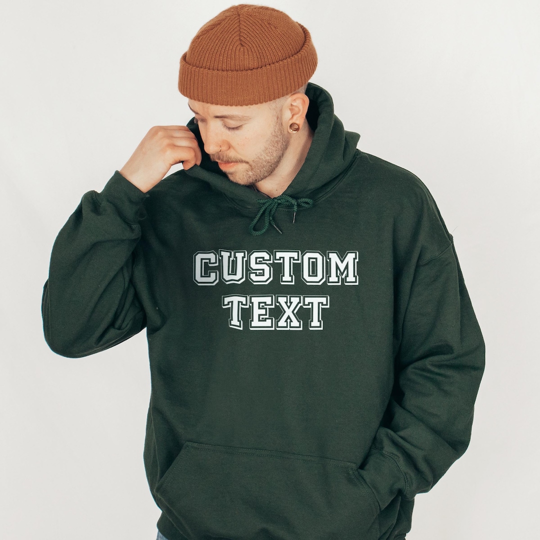Custom Text Hoodie Personalized Sweatshirt, Family Name Hoodie, Team or ...