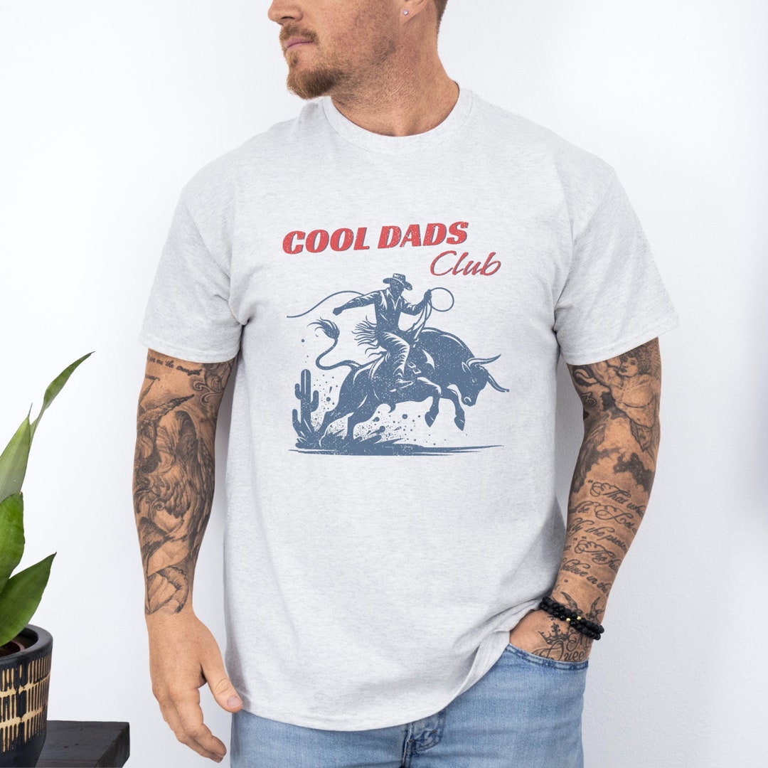 Cool Dads Club Shirt - Retro Cowboy Dad T-shirt, Gift for Dad, Vintage ...