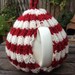 Traditional English Tea Cosy 4-6 Cup Pot Red and Cream, Teapot Warmer ...