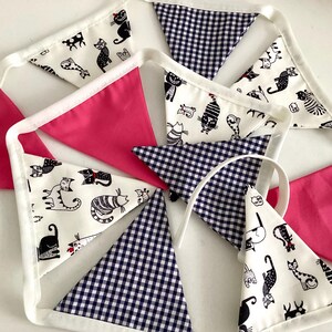 Pink Cat Bunting 12 Small Flags Bedroom, Photo Prop, Nursery, Birthday ...
