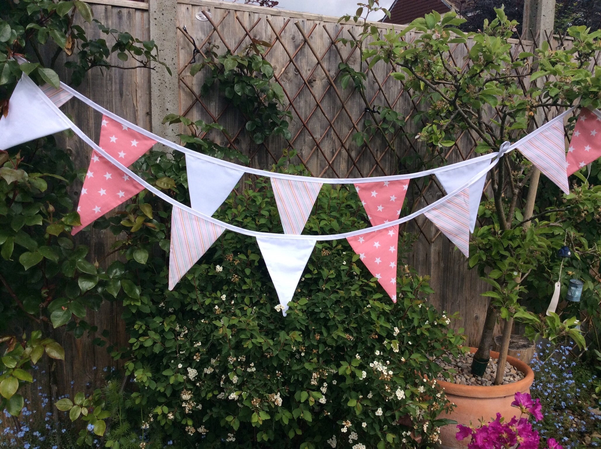 Pastel Bunting Fabric Banner 18 Flags Measuring 14ft With - Etsy