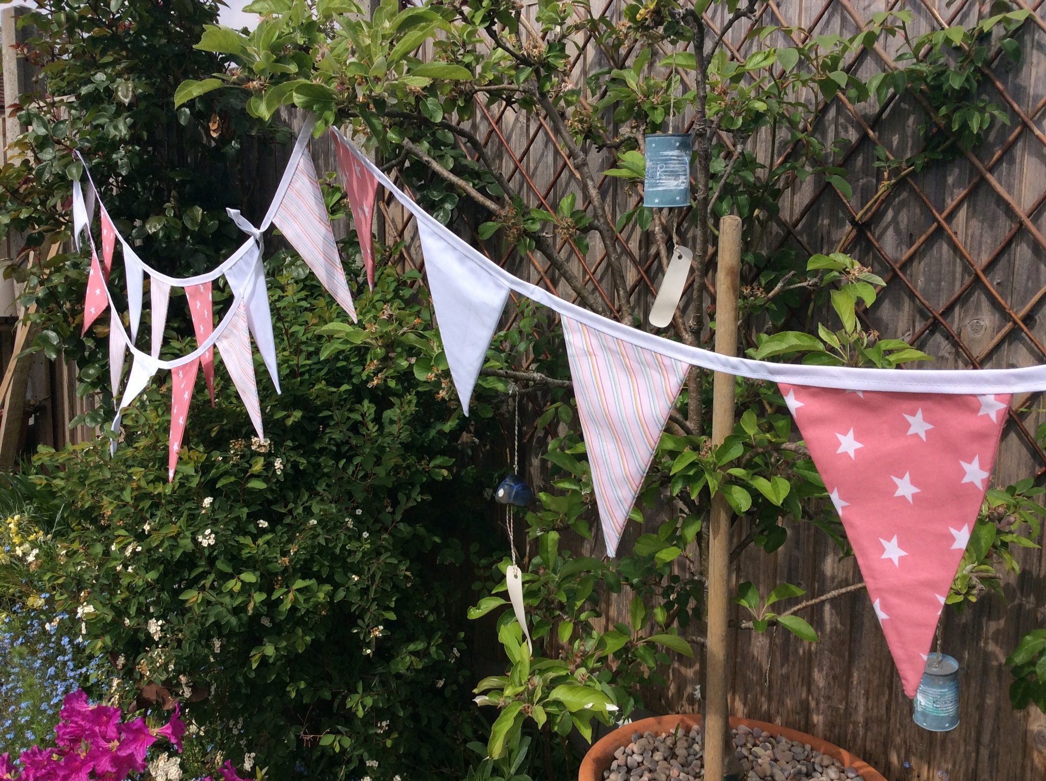 Pastel Bunting Fabric Banner 18 Flags Measuring 14ft With - Etsy