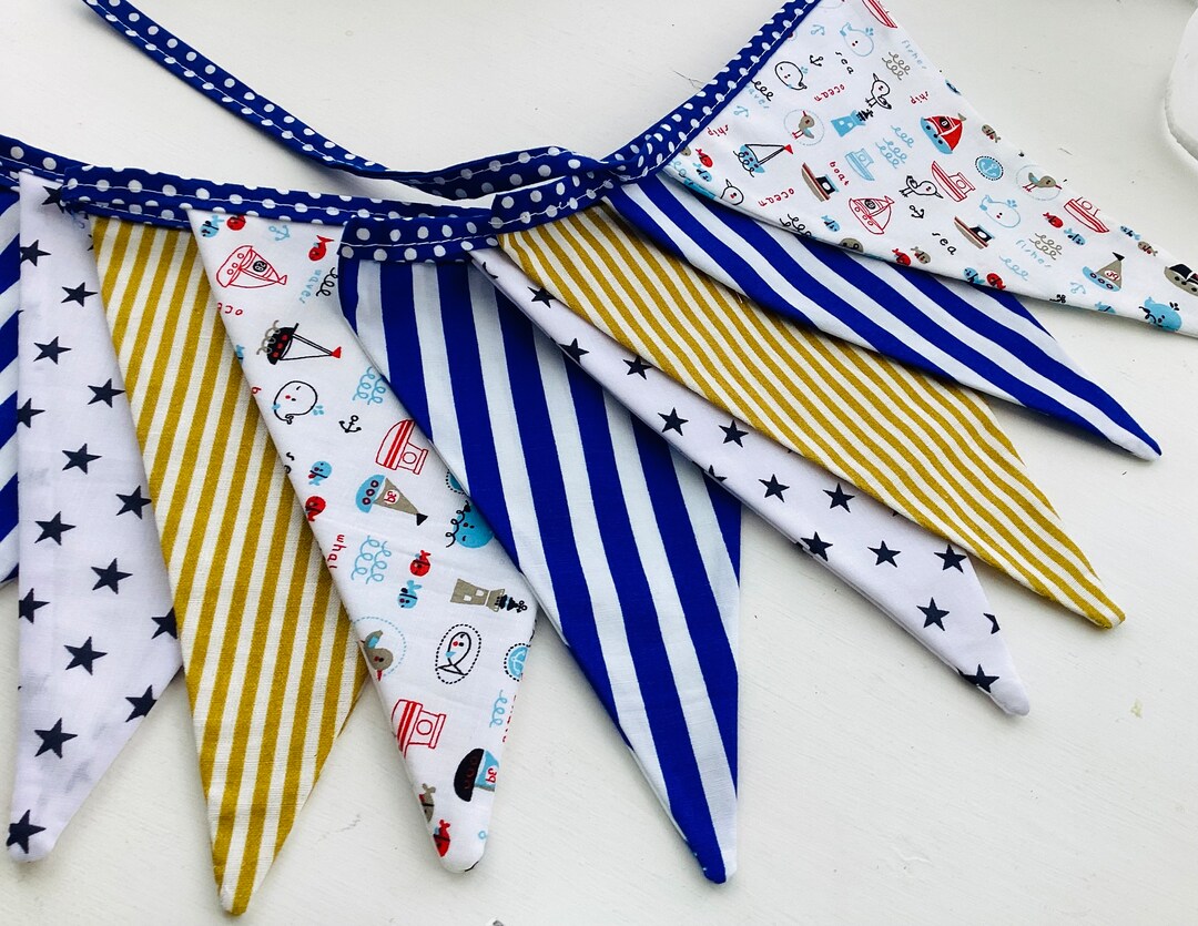 Nautical Bunting / Fabric Banner, Seaside Banner, Nursery Garland ...