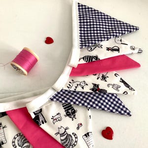 Pink Cat Bunting 12 Small Flags Bedroom, Photo Prop, Nursery, Birthday ...