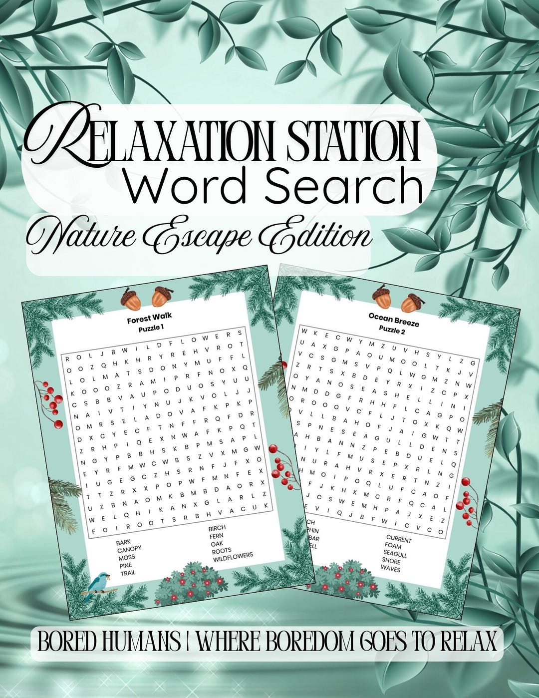 Relaxation Station Word Search | Nature Escape Edition | 25 Tranquil ...