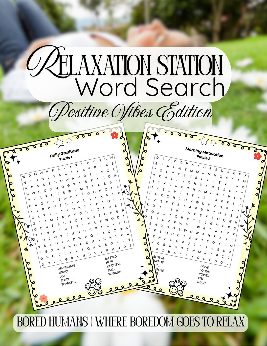 Relaxation Station Word Search | Positive Vibes Edition | 25 Uplifting ...