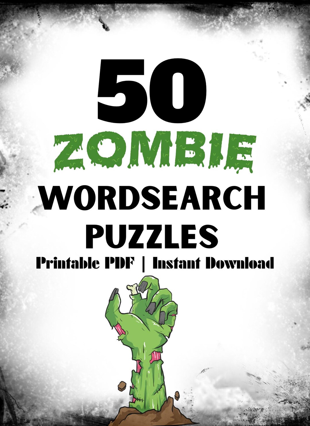50 Zombie Word Search Puzzles + Mazes & Answer Key | Fun Horror Puzzle ...