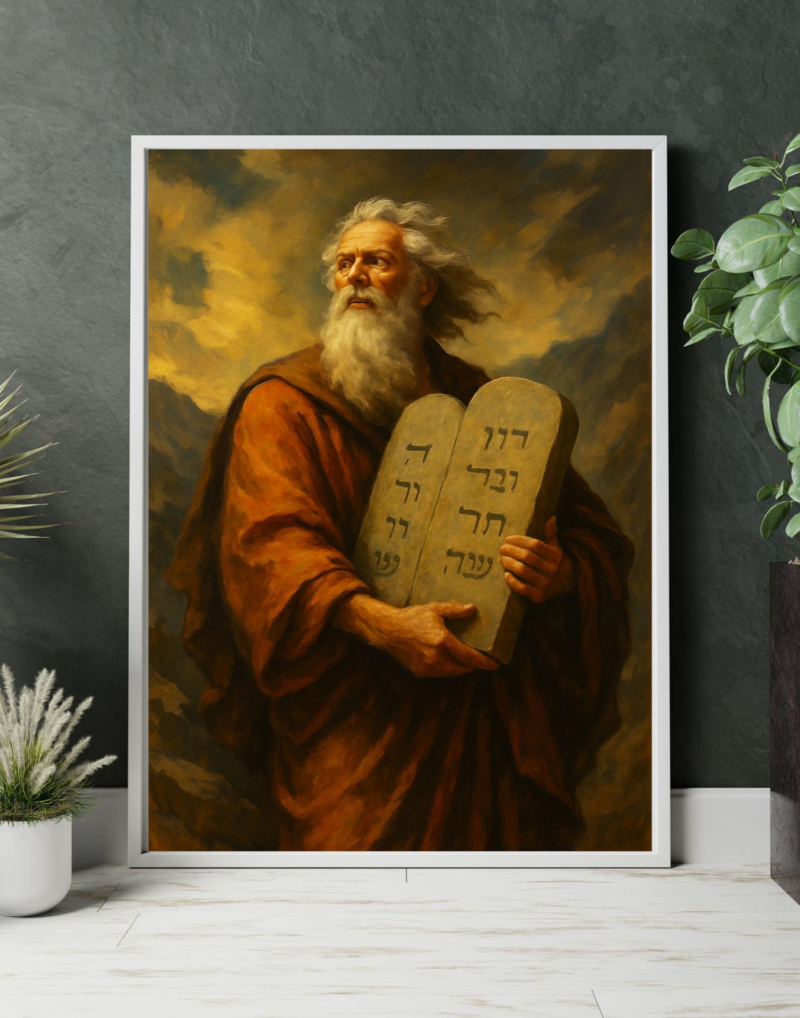 Moses With the Ten Commandments | Biblical Wall Art Print | Dramatic ...