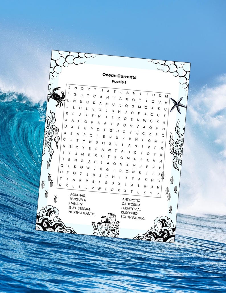 Bodies of Water | Word Search Puzzle Pack | 25 Printable Puzzles - Etsy