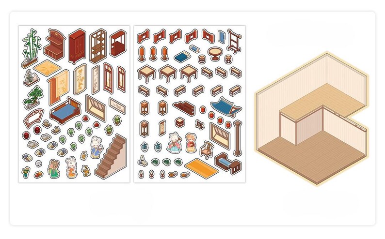 Isometric Sticker Scene Pack 4 Theme, Deco Sticker, Miniature Sticker ...