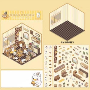 Isometric Sticker Scene Pack: Kawaii Japanese Korean Stickers - Etsy