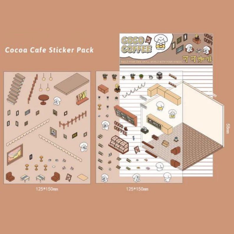 Isometric Sticker Scene Pack 4 Theme, Deco Sticker, Miniature Sticker ...