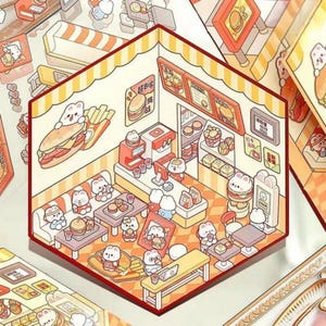 Miniature Sticker Set, Isometric Sticker Scene Pack, Deco Sticker, Cute ...