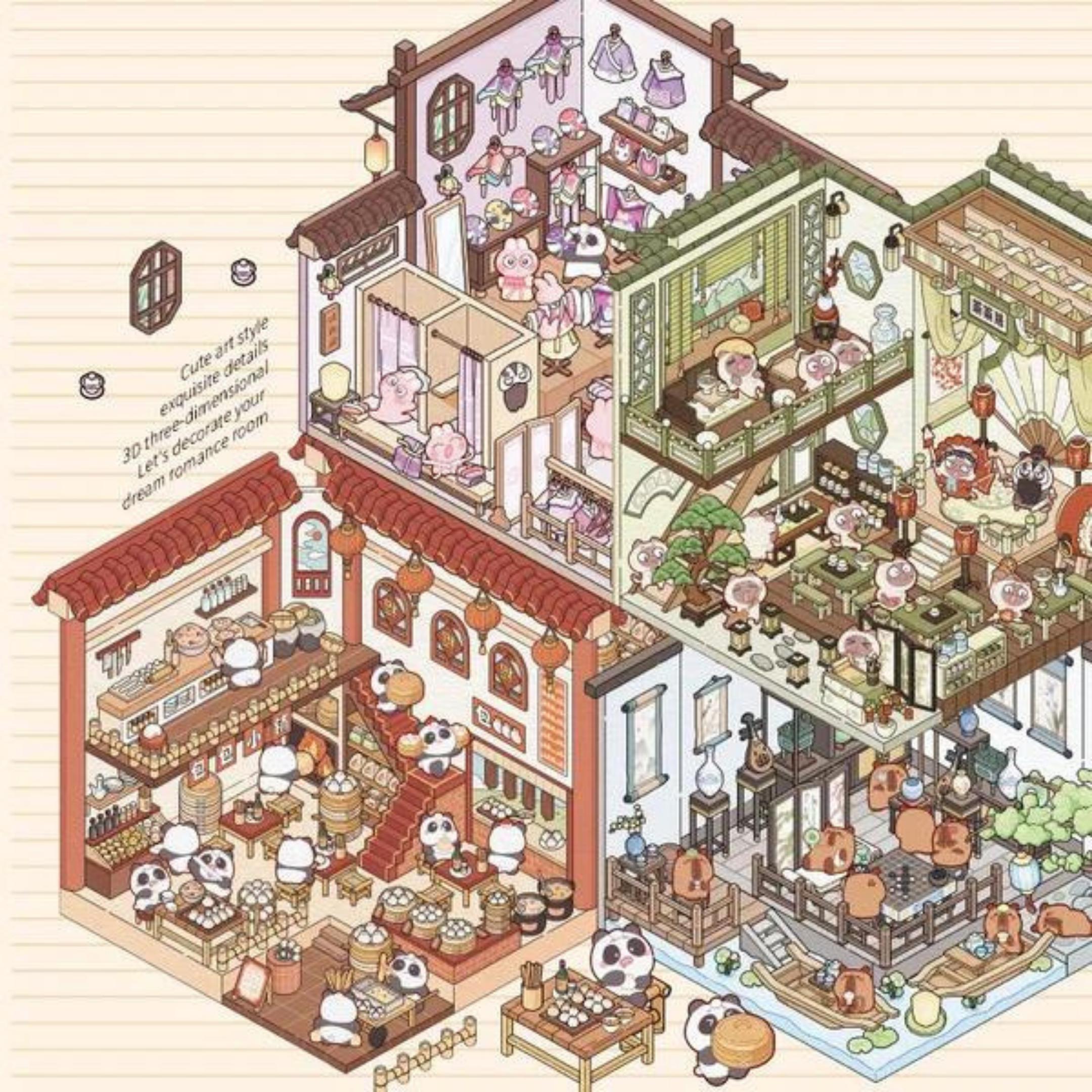 Isometric Sticker Scene Pack, Deco Sticker, Miniature Sticker Set, Busy ...