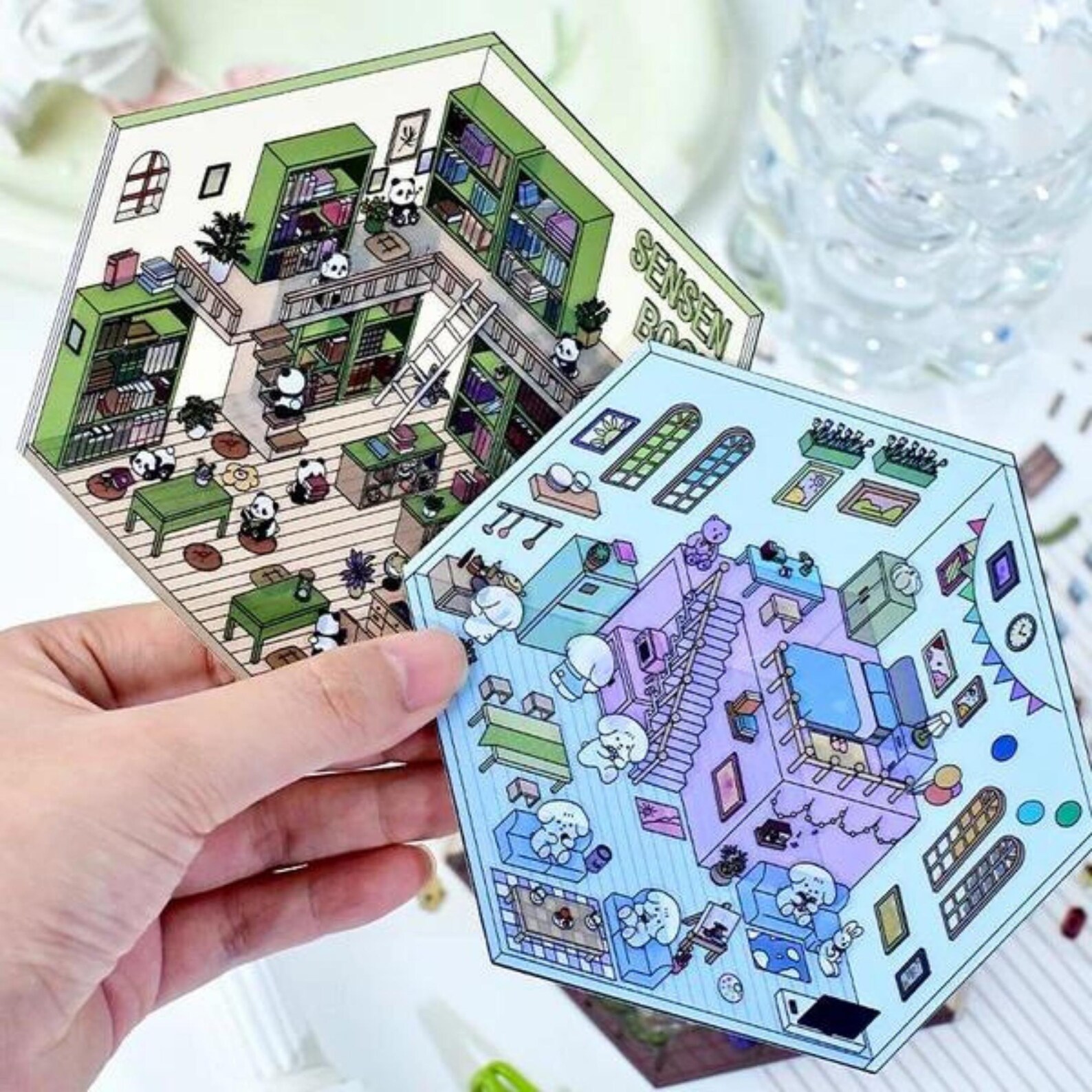 Isometric Sticker Scene Pack 4 Theme, Deco Sticker, Miniature Sticker ...