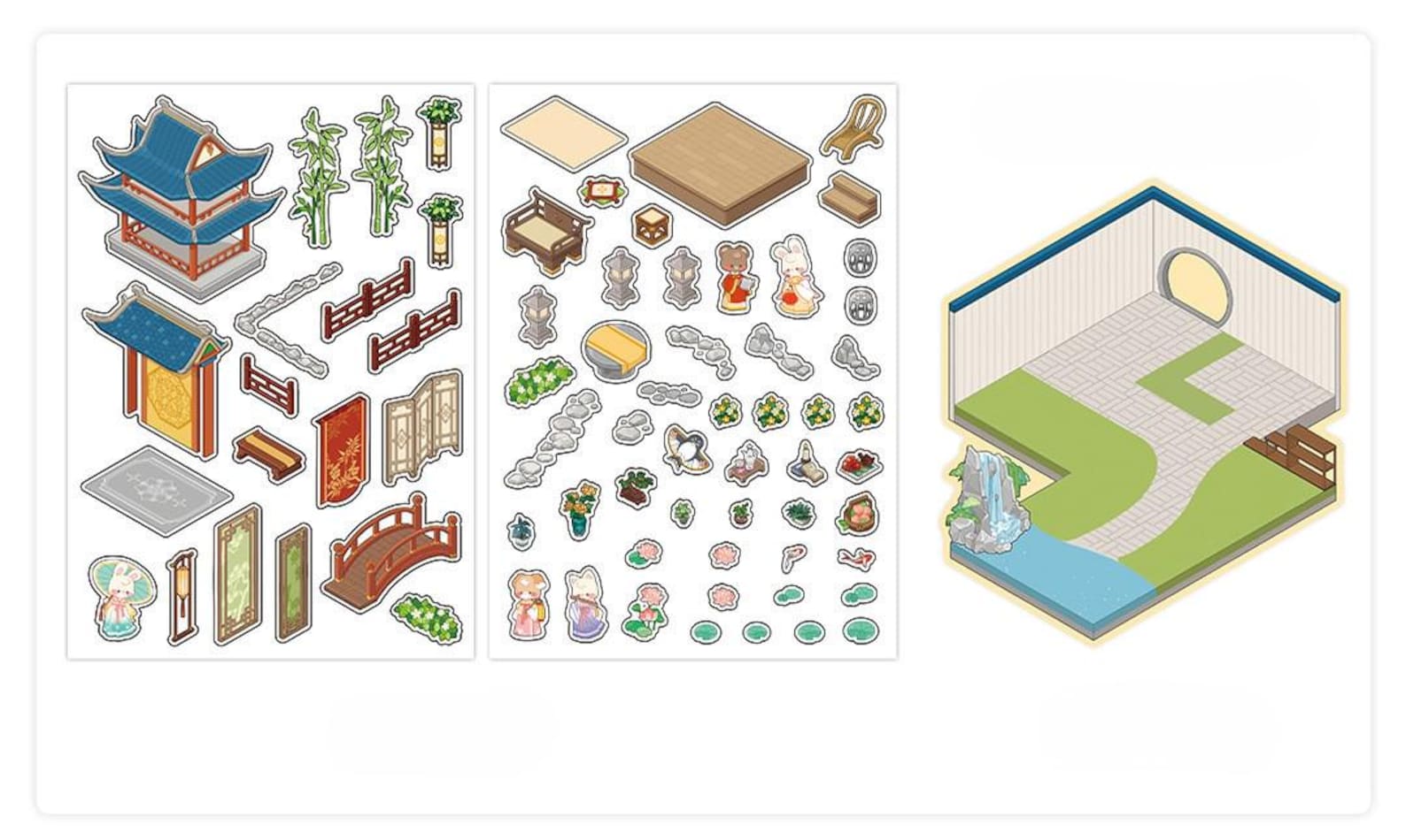 Isometric Sticker Scene Pack 4 Theme, Deco Sticker, Miniature Sticker ...