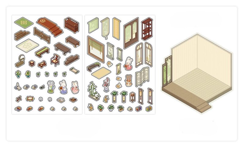 Isometric Sticker Scene Pack 4 Theme, Deco Sticker, Miniature Sticker ...