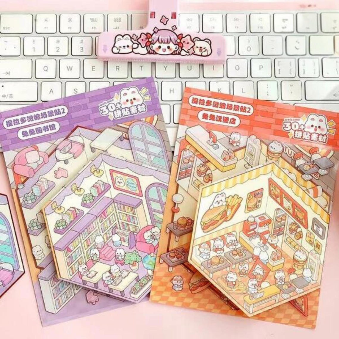 Miniature Sticker Set, Isometric Sticker Scene Pack, Deco Sticker, Cute ...