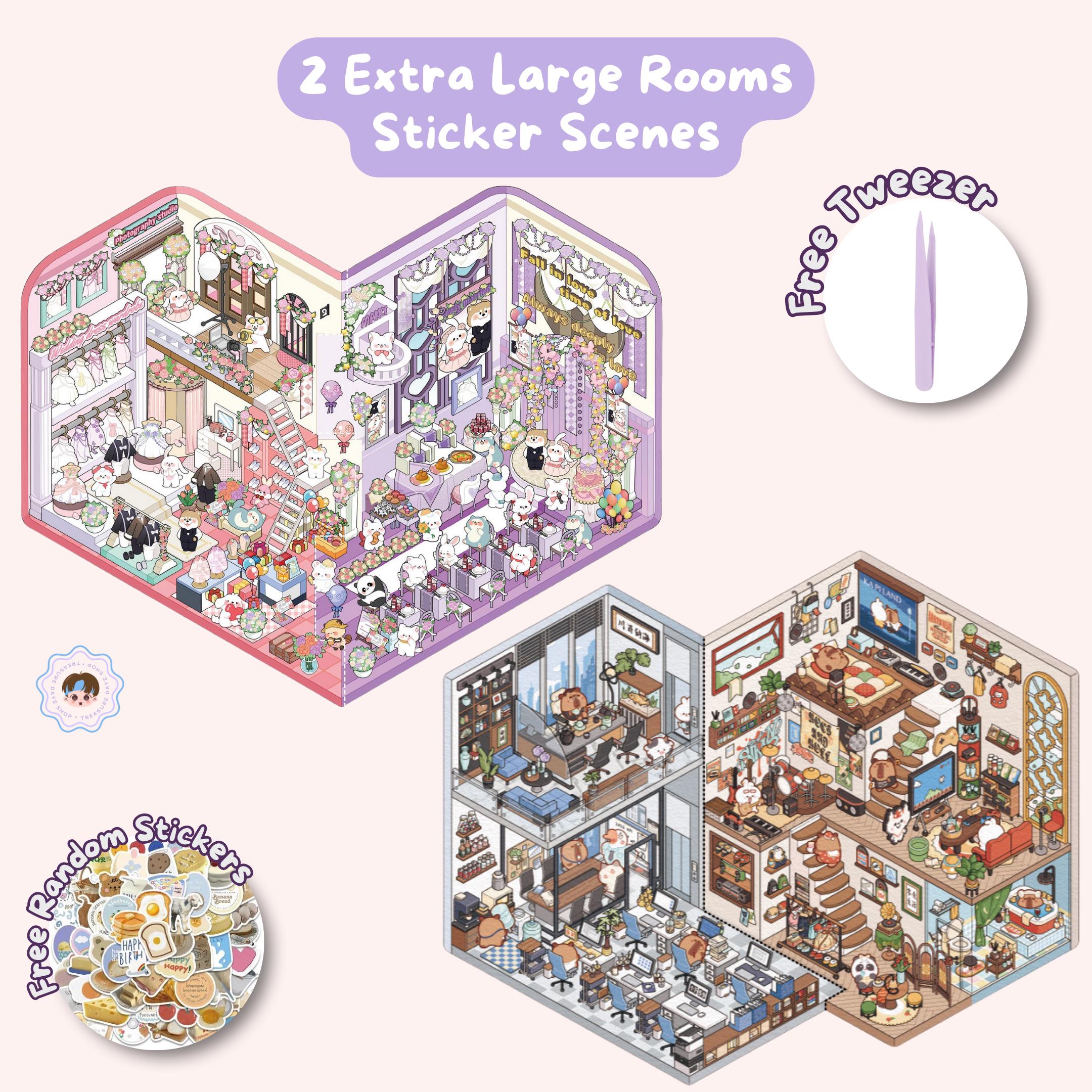 Extra Large Sticker Scene Pack: Wedding, Space Station, Sushi, PET ...