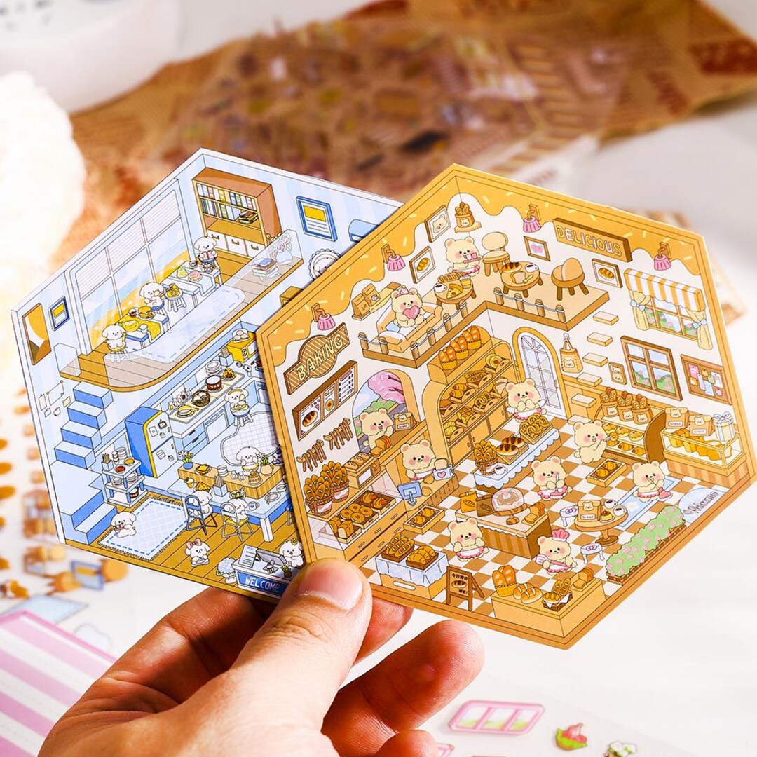 Isometric Sticker Scene Pack, Deco Sticker, Miniature Sticker Set, Busy ...