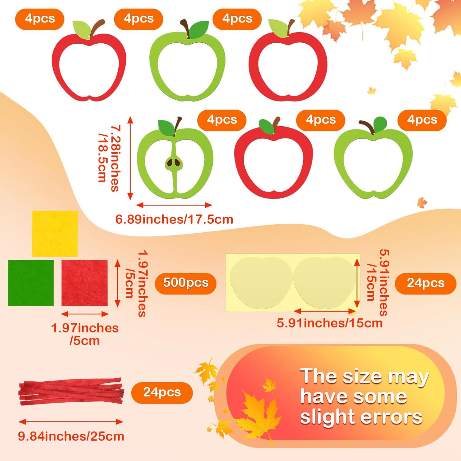 24 Sets Apple Tissue Sign Craft Kit for Kids, Craft for Classroom/home ...