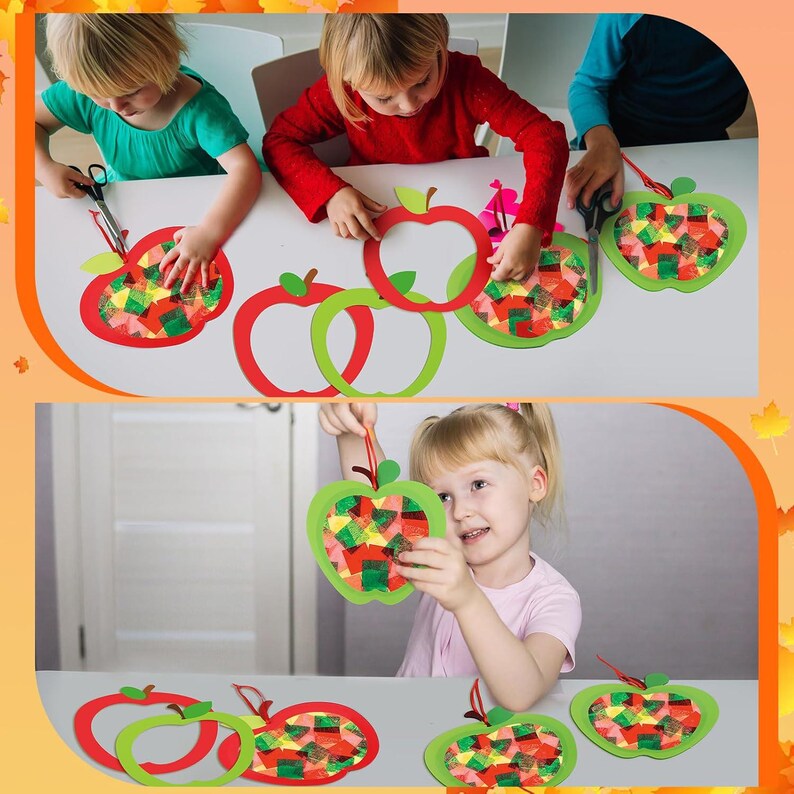 24 Sets Apple Tissue Sign Craft Kit for Kids, Craft for Classroom/home ...
