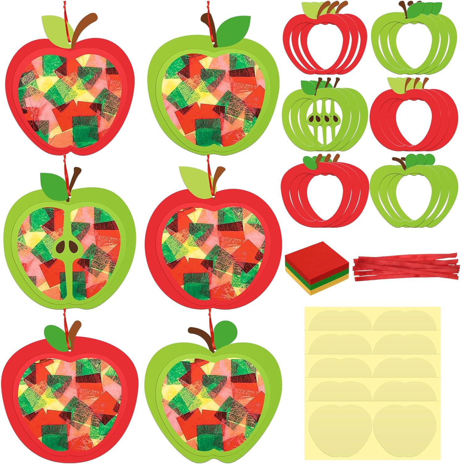 24 Sets Apple Tissue Sign Craft Kit for Kids, Craft for Classroom/home ...