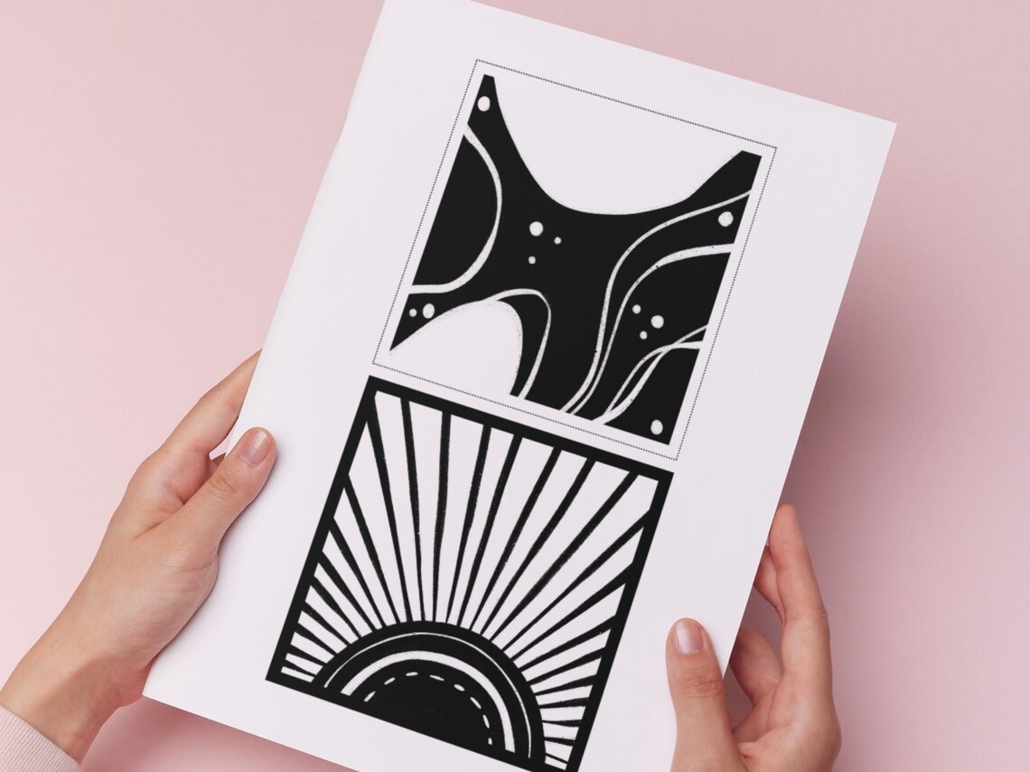 40 Boho Montessori Baby Sensory Cards, Baby Cards, High Contrast Visual ...