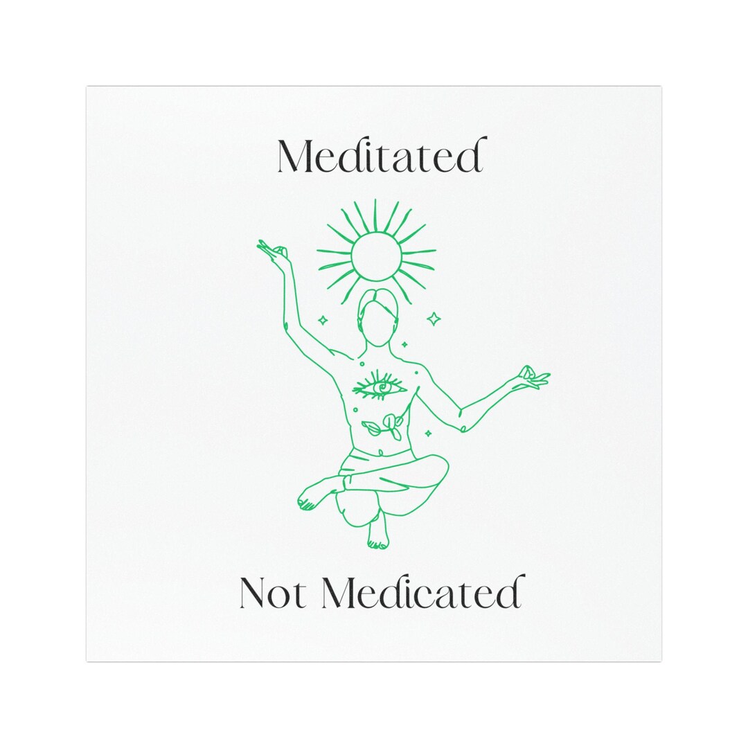 Meditated, Not Medicated Green Car Magnets, Mindfulness Magnet ...