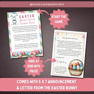 Printable Easter Bunny Scavenger Hunt | Outdoor Treasure Hunt With ...